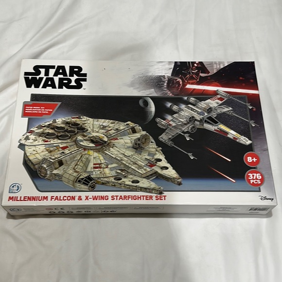 Disney | Toys | Star Wars Paper Model Set Xwing And Millennium Falcon ...